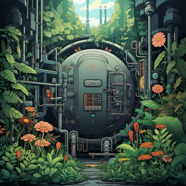 The Flora Folly Bioengineered Vault in Vibrant CartoonStyle | Premium ... The Flora Folly Bioengineered Vault in Vibrant CartoonStyle | Premium ...