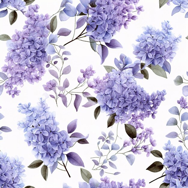 Premium AI Image | a floral pattern with purple flowers and leaves. Premium AI Image | a floral pattern with purple flowers and leaves.