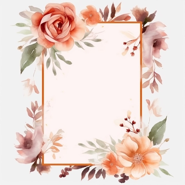 Premium AI Image | Floral Wedding Invitation Template Premium AI Image | Floral Wedding Invitation Template