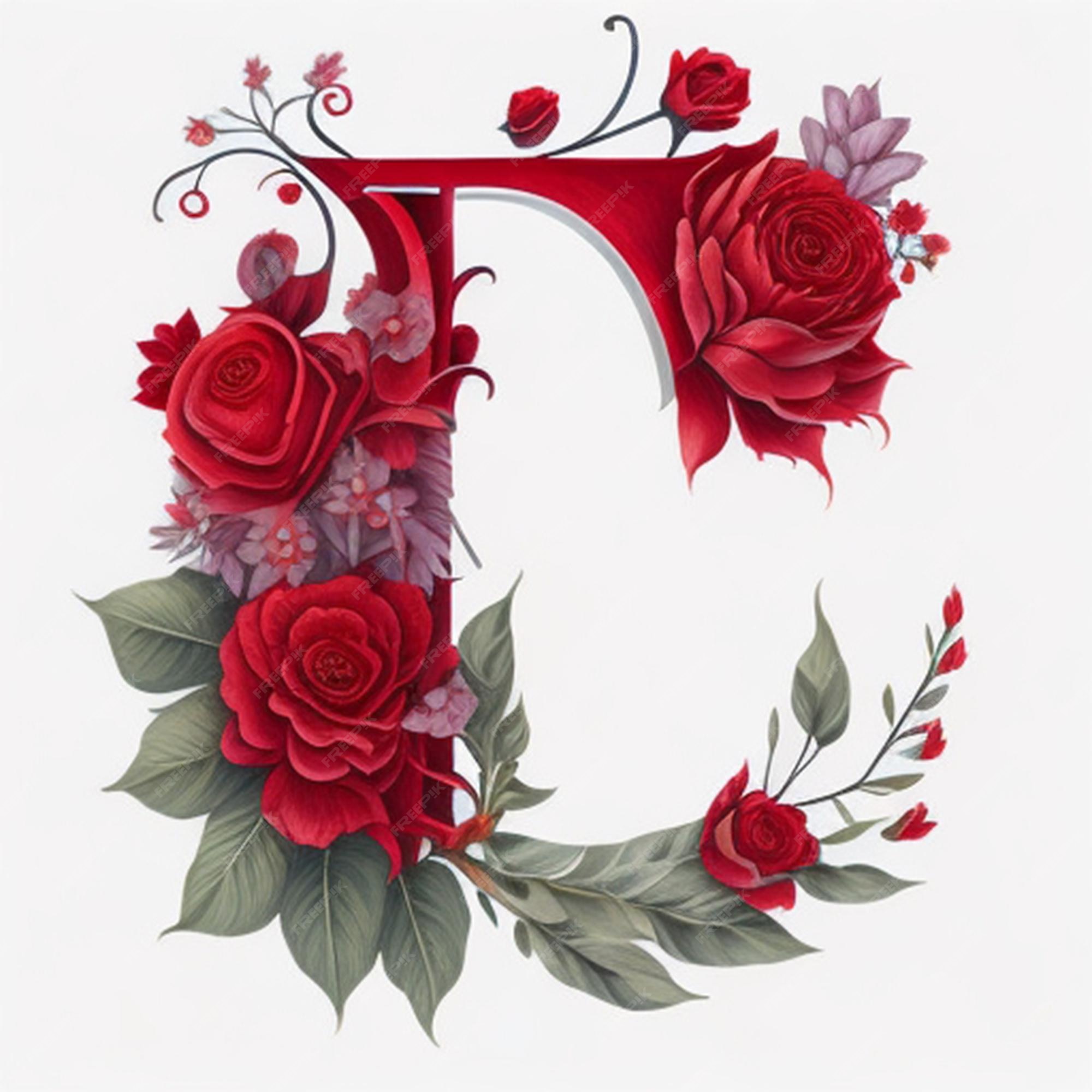 Premium AI Image | flower letter T floral monogram Premium AI Image | flower letter T floral monogram