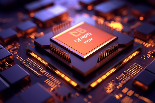 Premium AI Image | Focus on a Central Processing Unit Chip with ... Premium AI Image | Focus on a Central Processing Unit Chip with ...