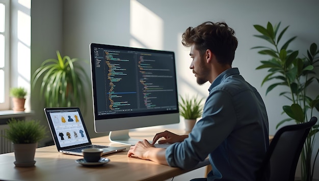 Focused Developer Working on HTML CSS and JavaScript Code | Premium AI ... Focused Developer Working on HTML CSS and JavaScript Code | Premium AI ...