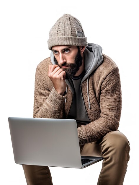 Premium Photo Focused Male Programmer Coding Ai Generated