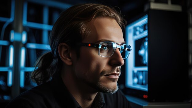 Focused Programmer | Premium AI-generated image Focused Programmer | Premium AI-generated image