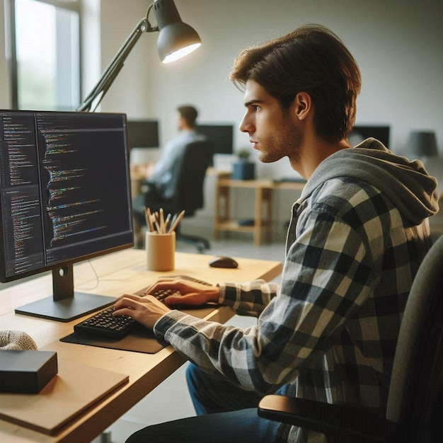 Focused Software Developer | Premium AI-generated image Focused Software Developer | Premium AI-generated image