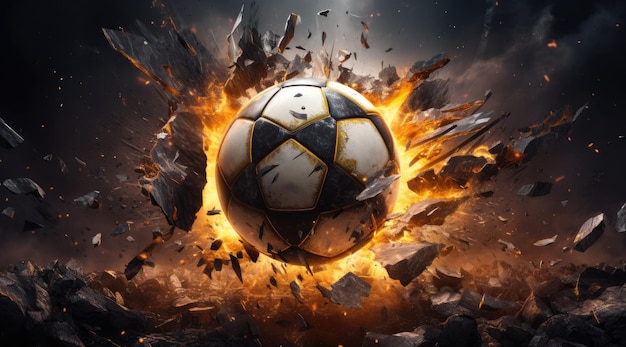 Premium Photo | A football ball exploding in the air Premium Photo | A football ball exploding in the air