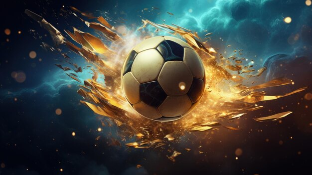 Premium Photo | A football ball exploding in flames Premium Photo | A football ball exploding in flames