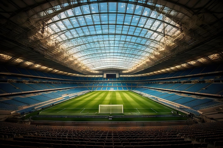Premium AI Image | Football Stadium empty football stadium wide angle ... Premium AI Image | Football Stadium empty football stadium wide angle ...