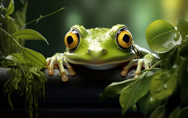 Premium AI Image | Frog Glimpse Generative AI Premium AI Image | Frog Glimpse Generative AI