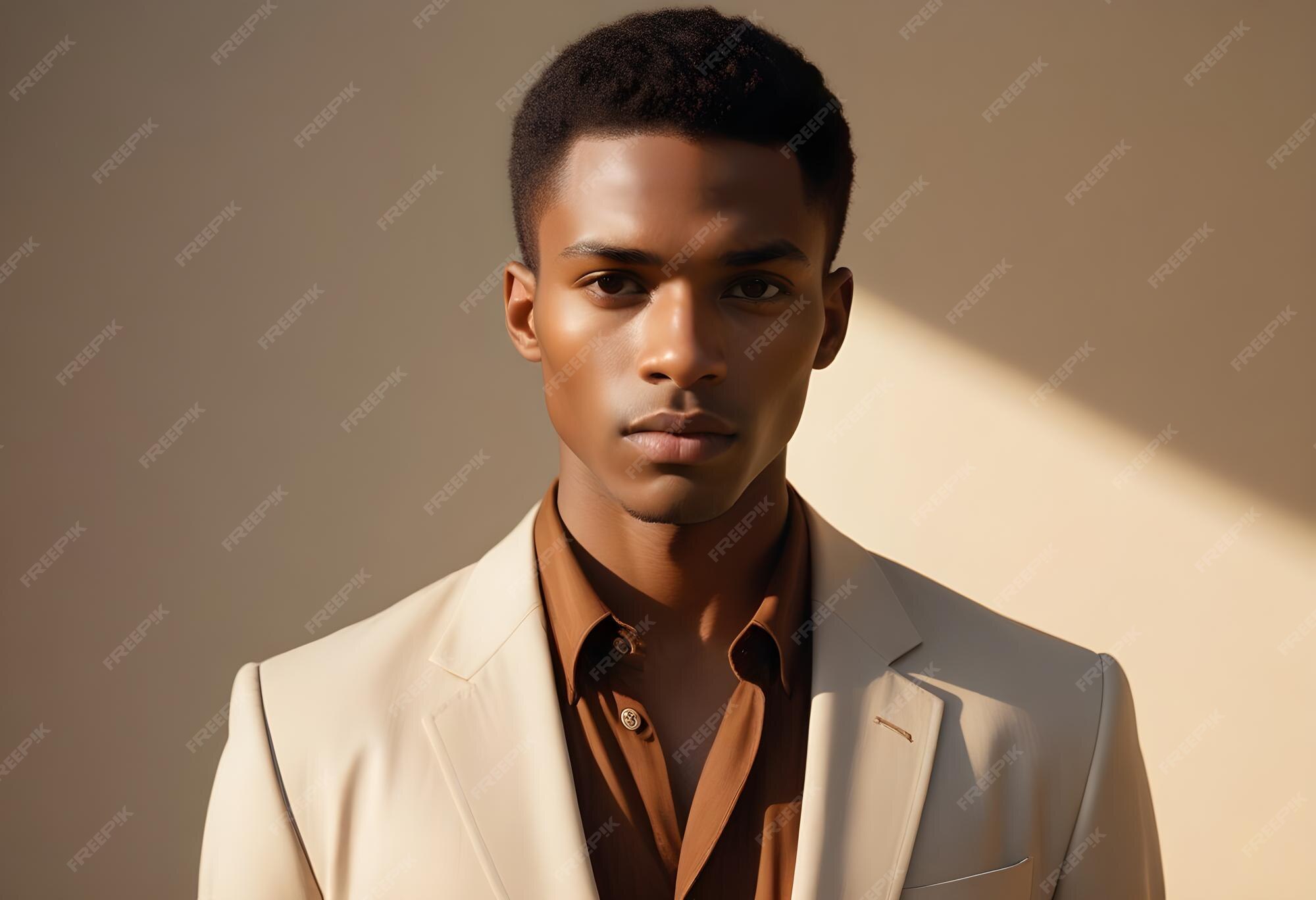 Premium Photo | Front view of a black man wearing high end fashion Premium Photo | Front view of a black man wearing high end fashion