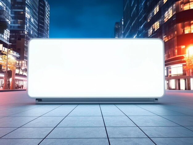 Premium AI Image | Front view of a blank white advertising banner at ... Premium AI Image | Front view of a blank white advertising banner at ...