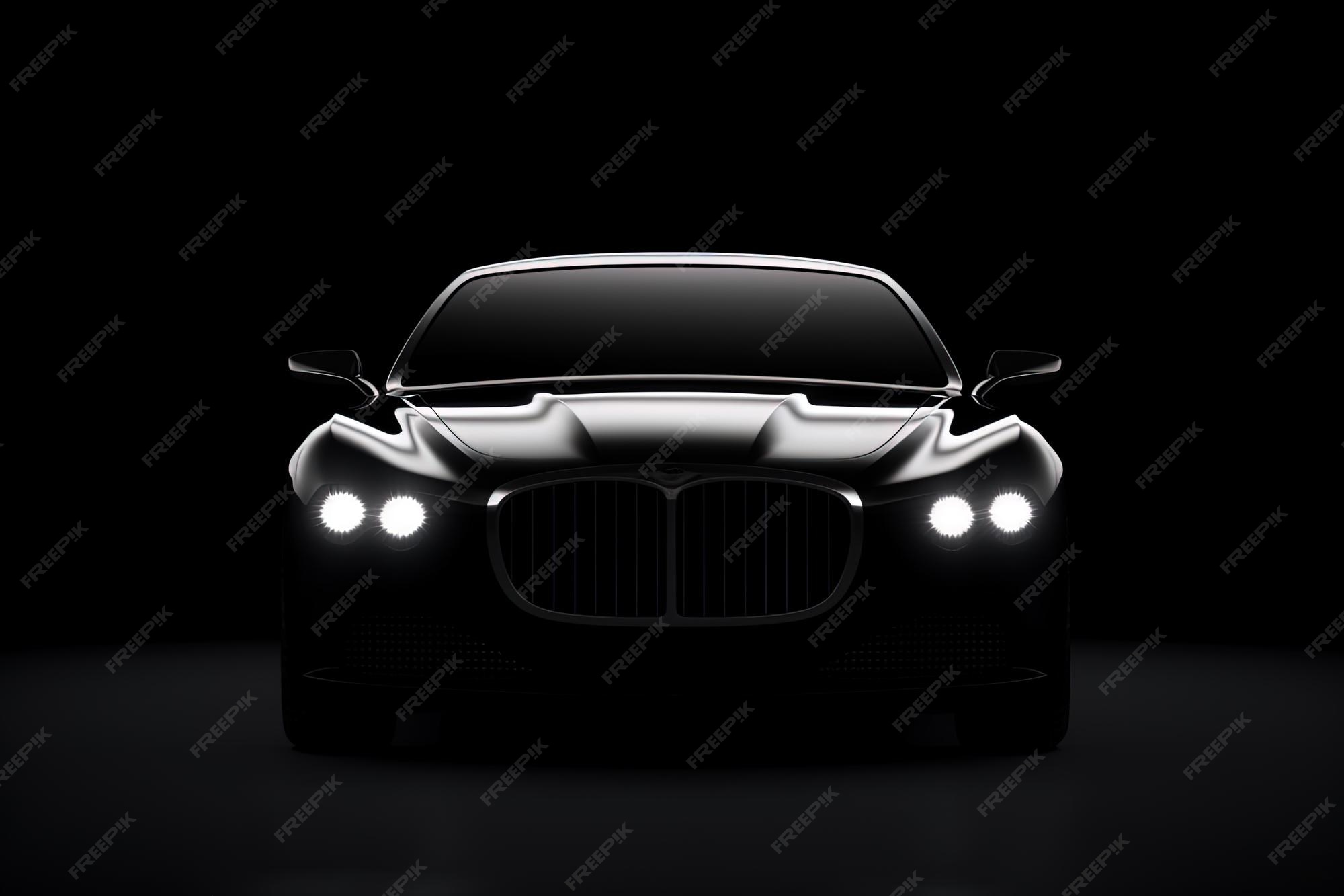 Premium AI Image | Front view dark silhouette of a modern luxury black ... Premium AI Image | Front view dark silhouette of a modern luxury black ...