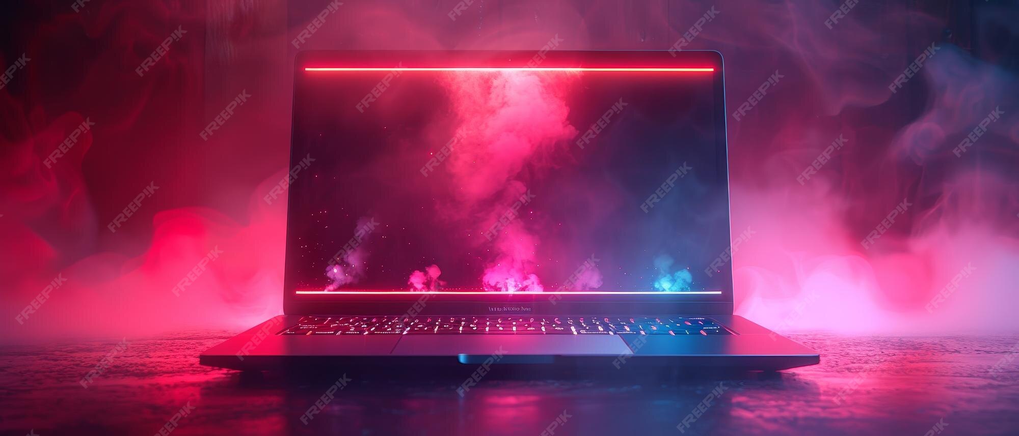 Premium Photo A Front View Of An Open Laptop Screen On A Desk Custom Computer Code On The