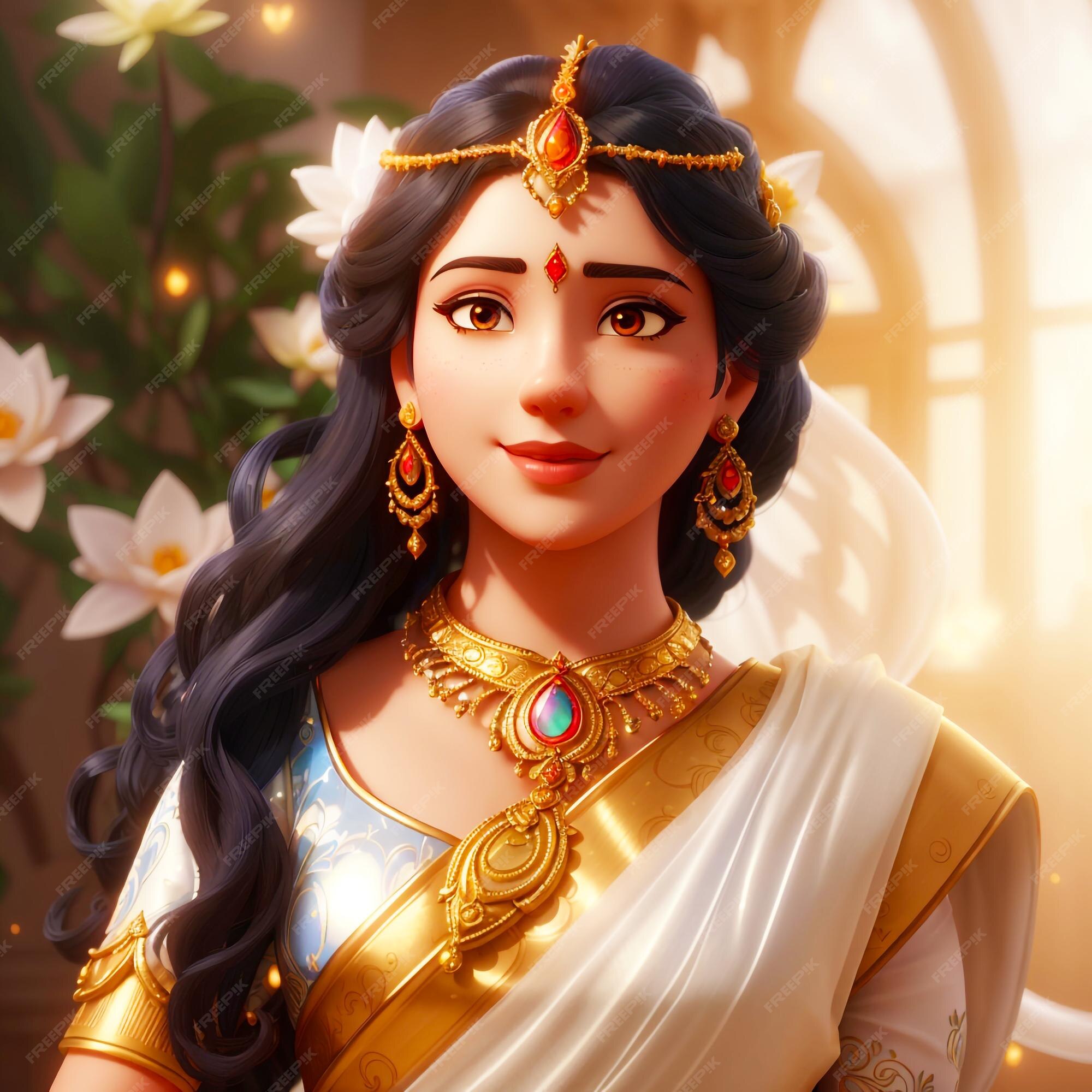 Premium AI Image | Front view ultra detailed goddess sita Premium AI Image | Front view ultra detailed goddess sita