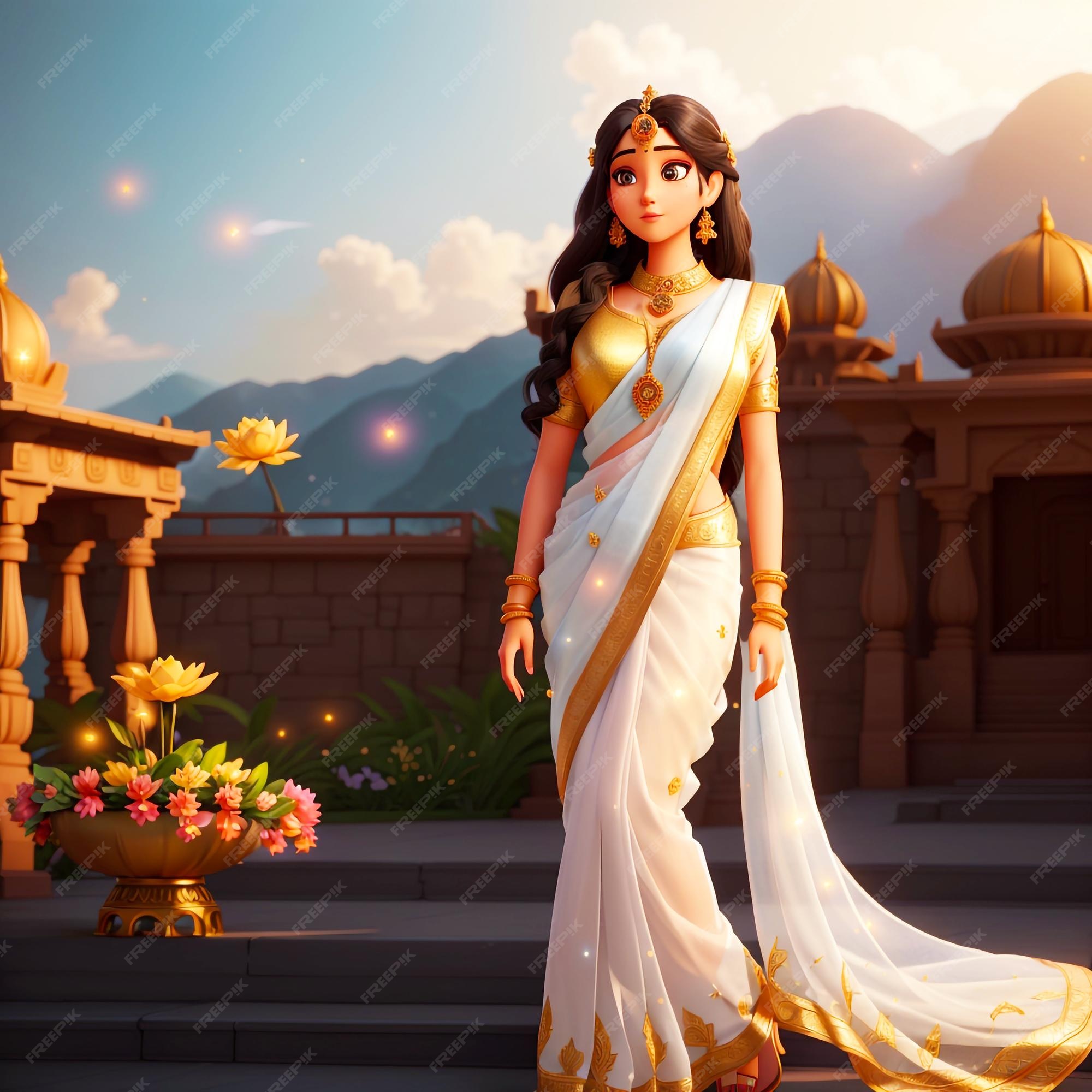 Premium AI Image | Front view ultra detailed goddess sita Premium AI Image | Front view ultra detailed goddess sita