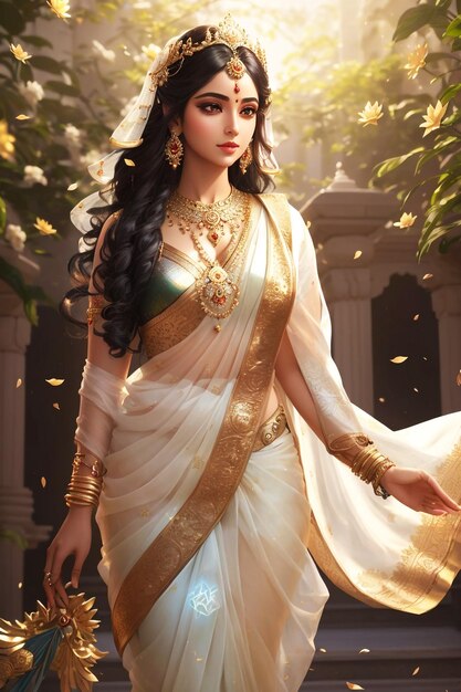 Premium AI Image | front view ultra detailed goddess sita Premium AI Image | front view ultra detailed goddess sita