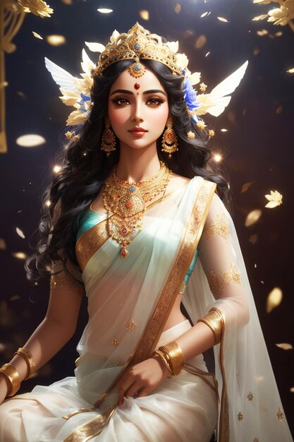 Premium AI Image | front view ultra detailed goddess sita Premium AI Image | front view ultra detailed goddess sita