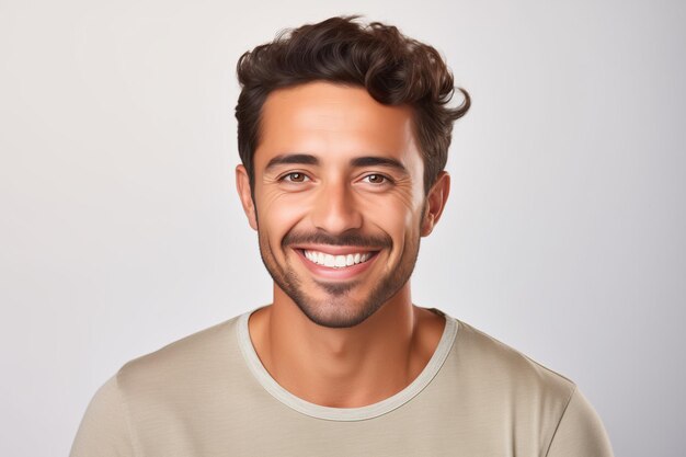 Premium AI Image | Frontal portrait of smiling young man with Hispanic ... Premium AI Image | Frontal portrait of smiling young man with Hispanic ...