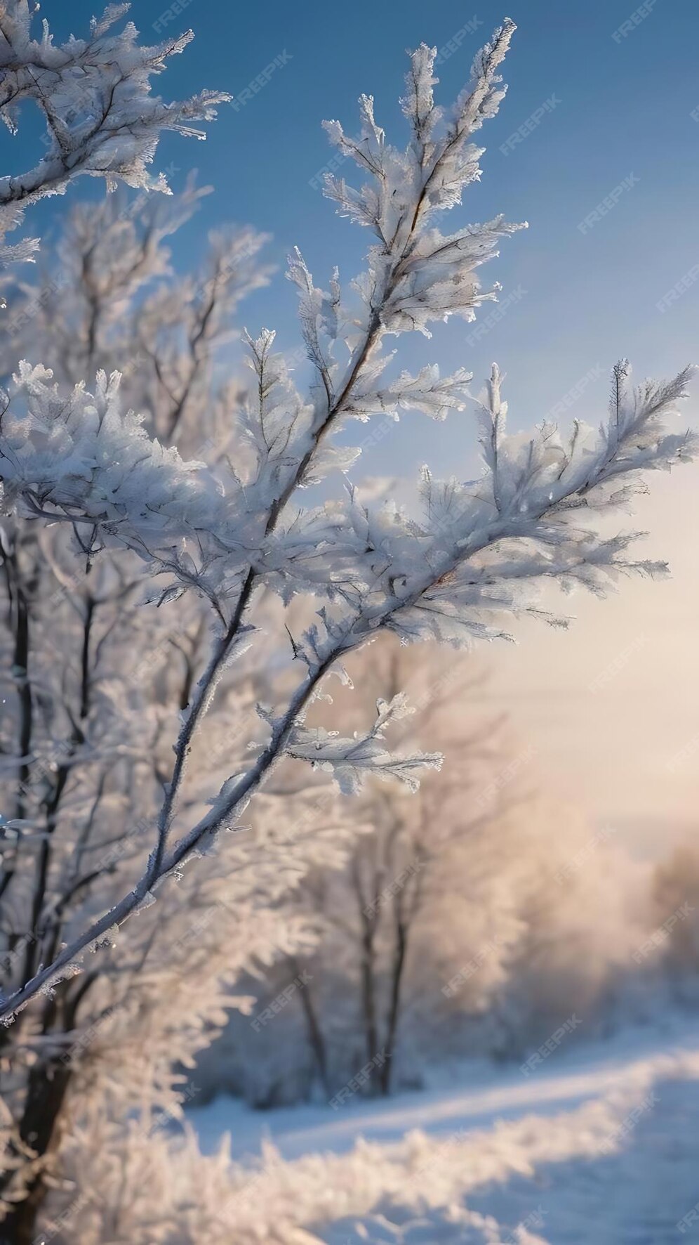 Premium AI Image | Frost and snow on branches beautiful winter seasonal ... Premium AI Image | Frost and snow on branches beautiful winter seasonal ...