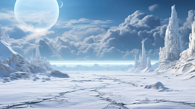 Premium AI Image | Frozen Wasteland Premium AI Image | Frozen Wasteland