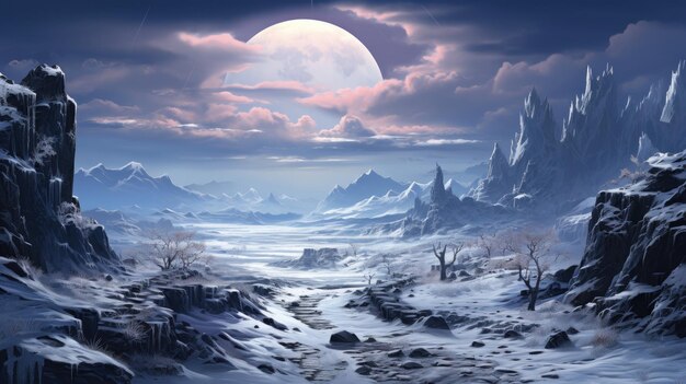 Premium AI Image | Frozen Wasteland Premium AI Image | Frozen Wasteland