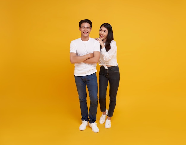 Premium Photo | Full length portrait of happy young Asian couple ... Premium Photo | Full length portrait of happy young Asian couple ...