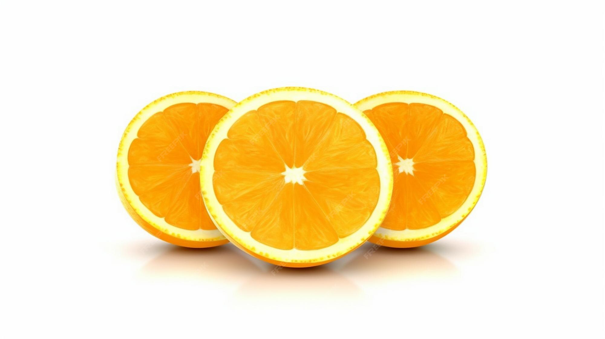 Premium Ai Image Full Orange Fruit Cut In Half Pieces Isolated On White Background Orange