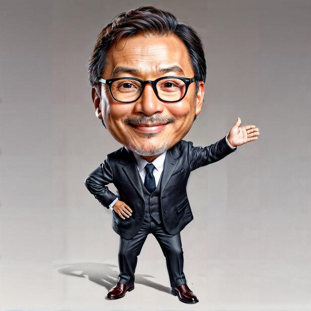 Premium Photo | Funny asian business man on gray background Business ... Premium Photo | Funny asian business man on gray background Business ...