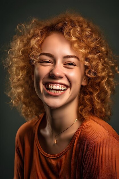 Premium AI Image | Funny portrait of a bright positive smiling European ... Premium AI Image | Funny portrait of a bright positive smiling European ...