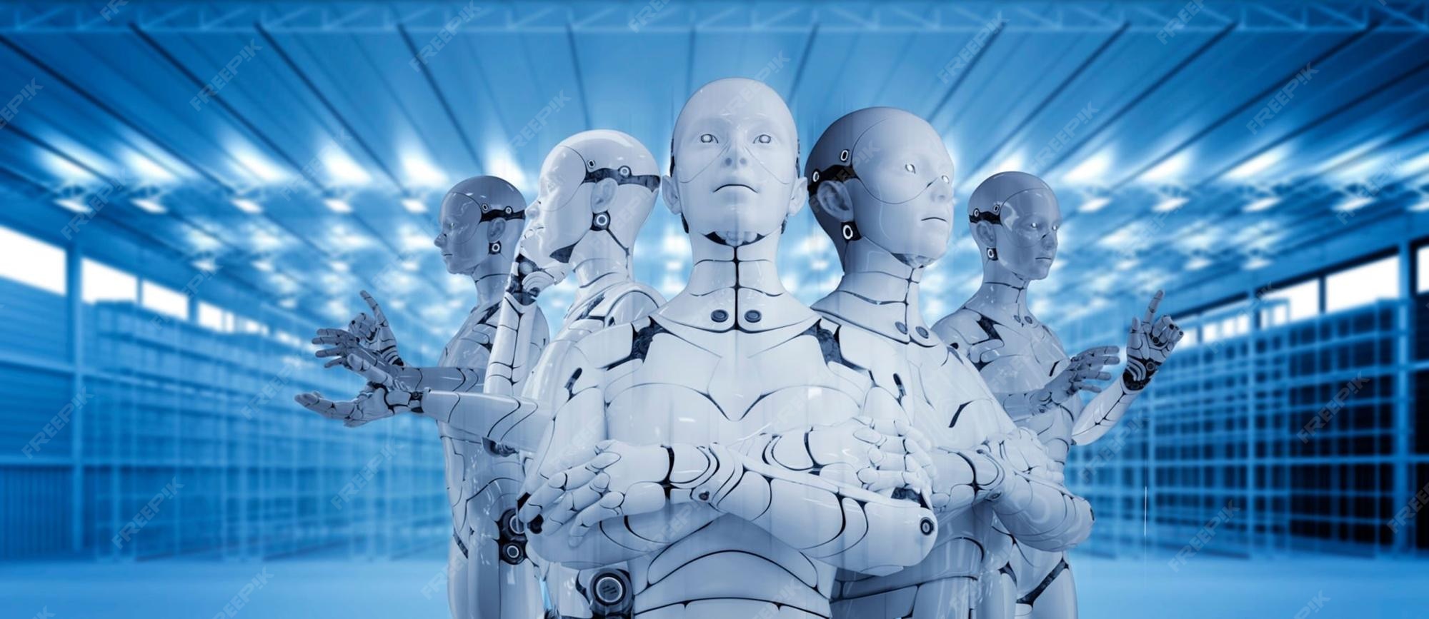 Premium Photo | Future industrial rpa robotic process automation technology metaphorical ...