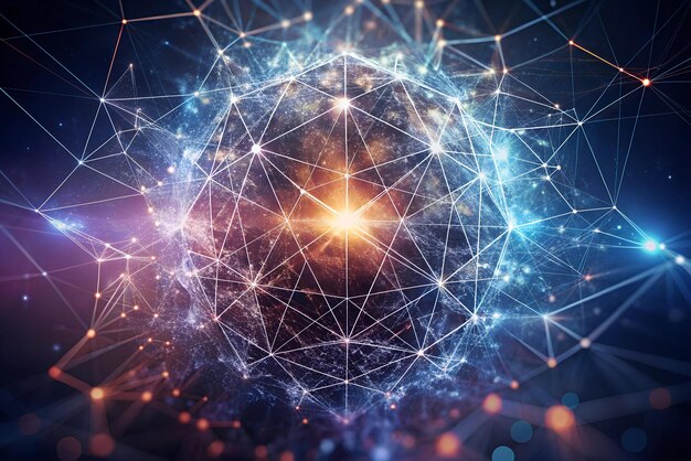 Futuristic 3d Plexus Array Abstract Particle Background Amp Big Data Network Visualization