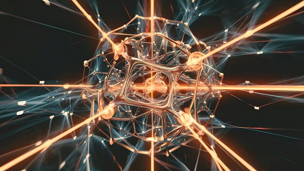 Futuristic 3d rendering of complex network structure with glowing nodes ... Futuristic 3d rendering of complex network structure with glowing nodes ...