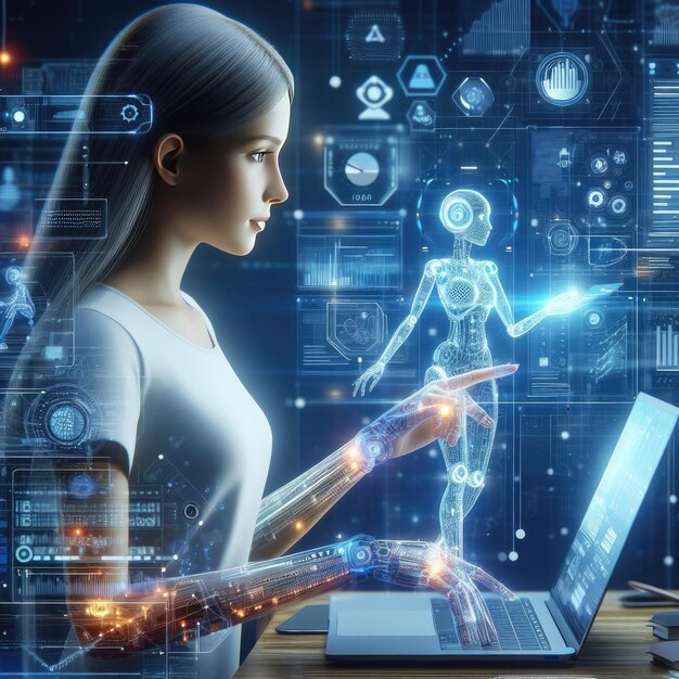 Premium Photo | Futuristic Artificial intelligence Cyborg bionic human ... Premium Photo | Futuristic Artificial intelligence Cyborg bionic human ...