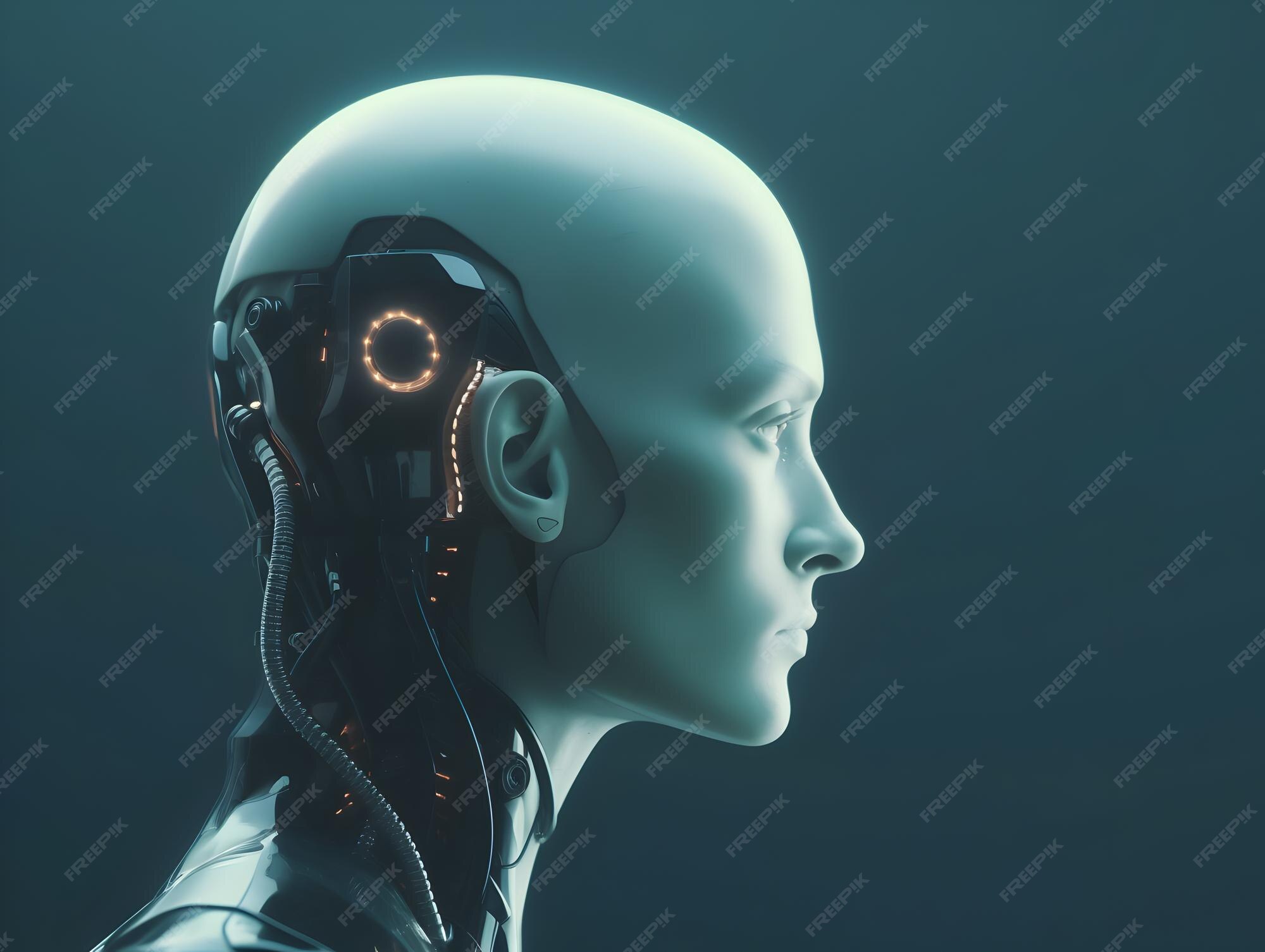 Futuristic Artificial Intelligence Cyborg Exploring the Evolving Technological Singularity ...