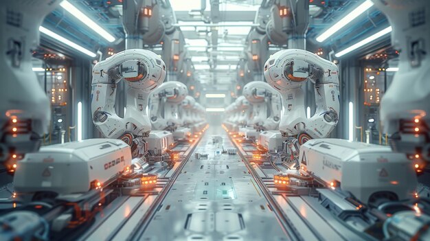 Futuristic Automated Robotic Assembly Line Generative AI | Premium AI ... Futuristic Automated Robotic Assembly Line Generative AI | Premium AI ...