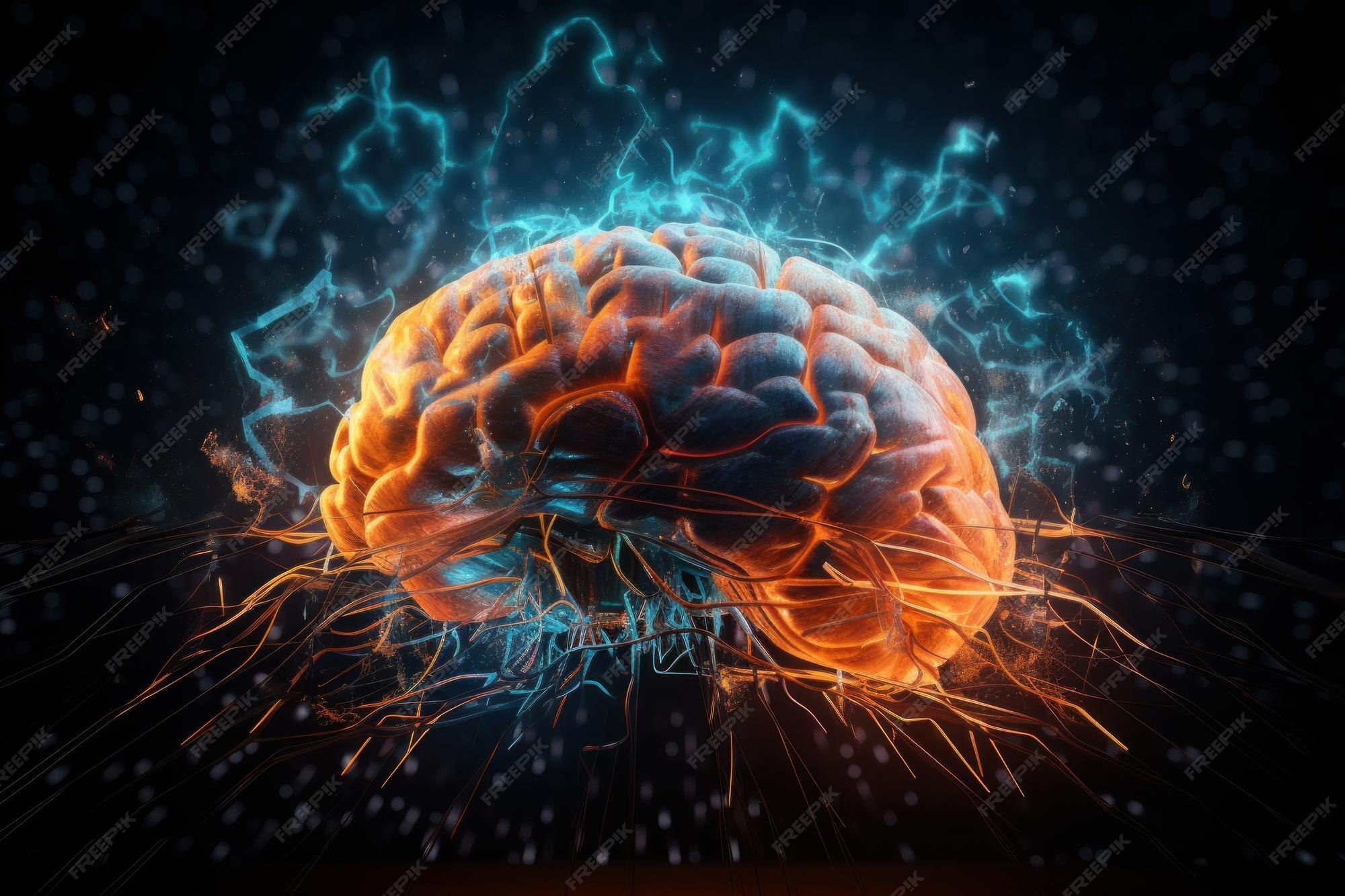 Premium AI Image | Futuristic blue digital brain with a line of energy ... Premium AI Image | Futuristic blue digital brain with a line of energy ...