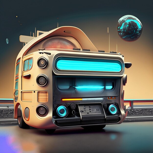 Premium AI Image | Futuristic Bus Premium AI Image | Futuristic Bus