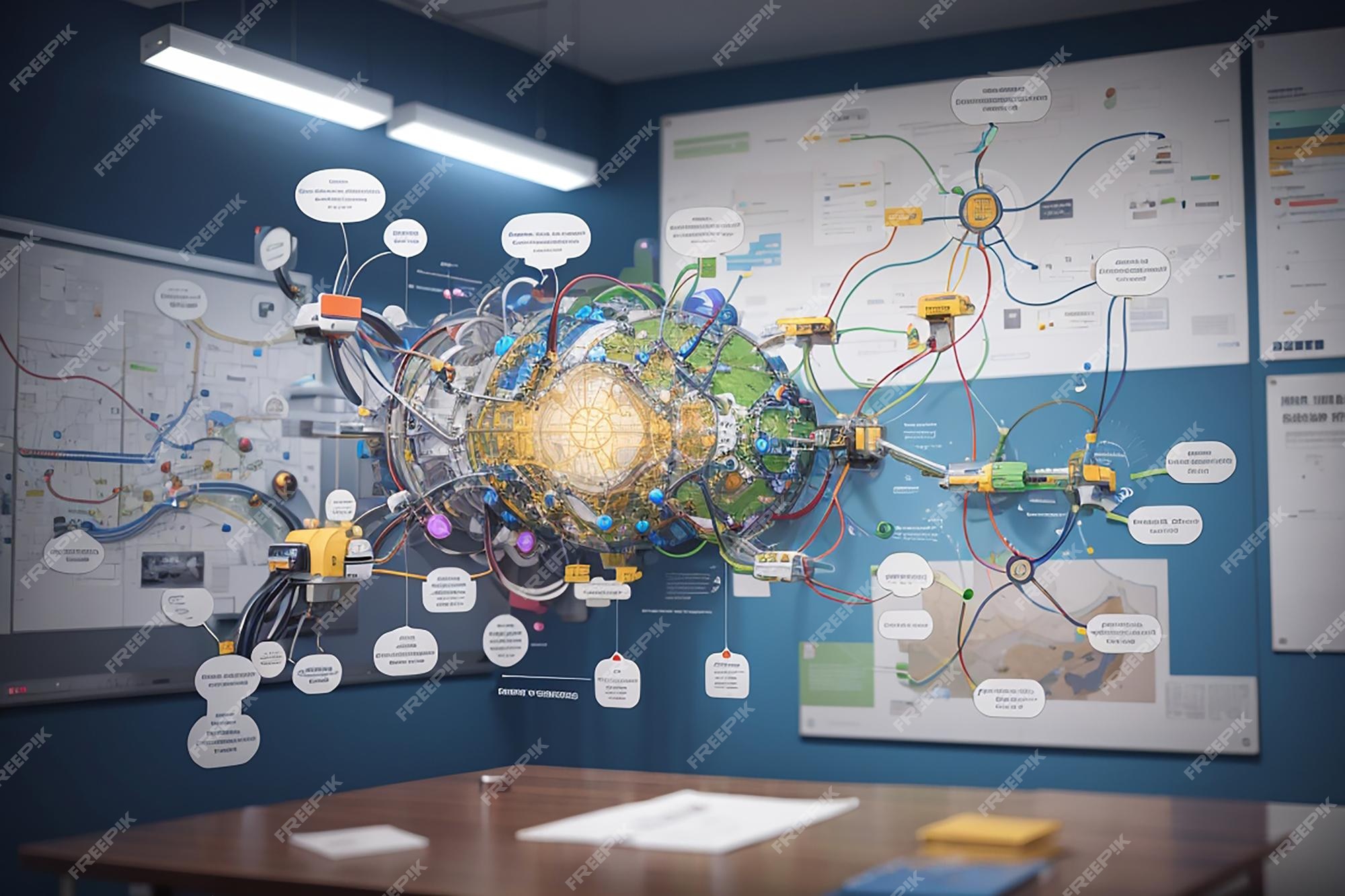 Premium AI Image | Futuristic Classroom Mind Maps Visualizing Complex ... Premium AI Image | Futuristic Classroom Mind Maps Visualizing Complex ...