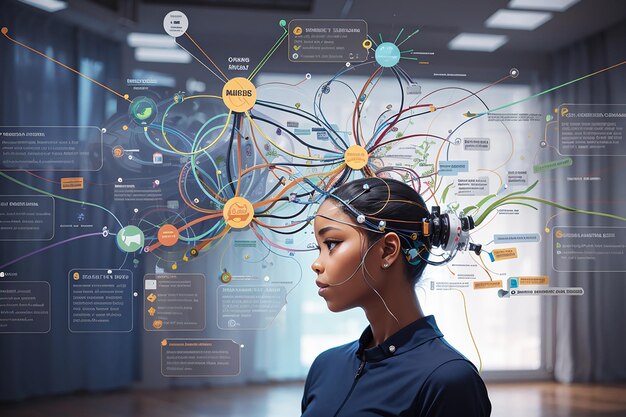 Premium AI Image | Futuristic Classroom Mind Maps Visualizing Complex ... Premium AI Image | Futuristic Classroom Mind Maps Visualizing Complex ...