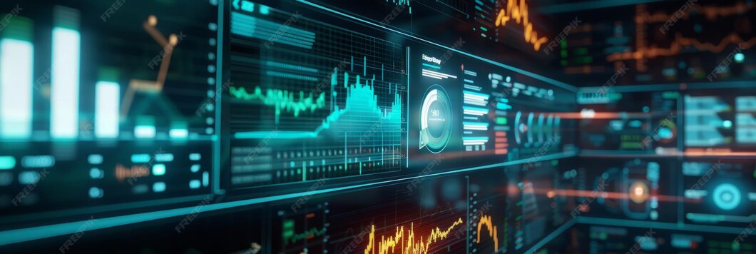 Premium Photo | A futuristic computer monitor displaying an abstract ...