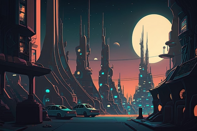 Premium Photo | A futuristic cyberpunk city39s setting Premium Photo | A futuristic cyberpunk city39s setting