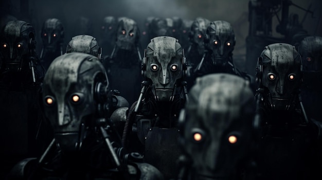 Premium AI Image | Futuristic dark danger cyborg fantasy fiction ... Premium AI Image | Futuristic dark danger cyborg fantasy fiction ...