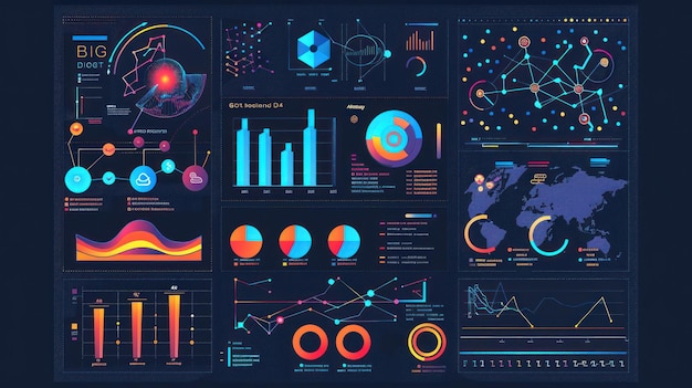 Futuristic Data Visualization Dashboard | Premium AI-generated image Futuristic Data Visualization Dashboard | Premium AI-generated image