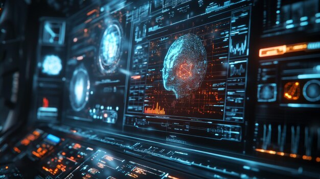 Futuristic Digital Interface Display | Premium AI-generated image Futuristic Digital Interface Display | Premium AI-generated image
