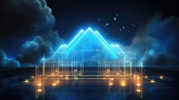 Premium Photo | Futuristic digital technologies Cloud computing ... Premium Photo | Futuristic digital technologies Cloud computing ...