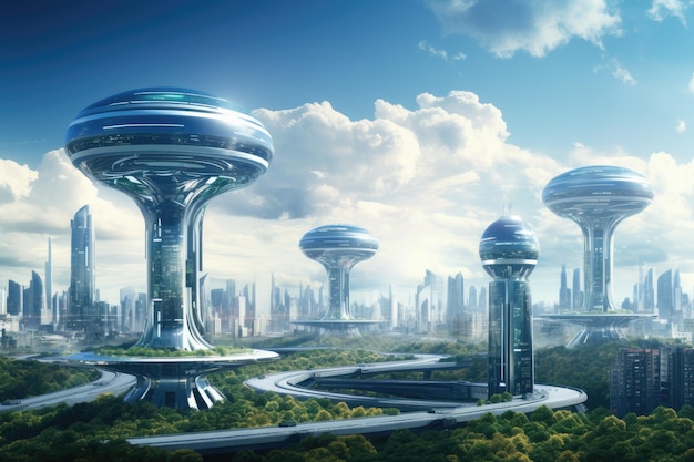Premium Photo | Futuristic environmentally friendly power plant of the ... Premium Photo | Futuristic environmentally friendly power plant of the ...