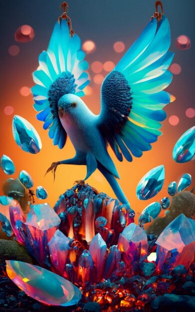 Premium Photo | Futuristic glowing colorful bird 3D rendering Premium Photo | Futuristic glowing colorful bird 3D rendering