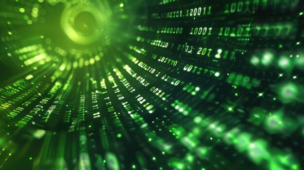 Premium Photo | Futuristic Green Binary Code Tunnel Premium Photo | Futuristic Green Binary Code Tunnel