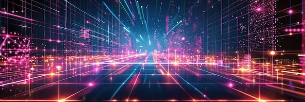 Premium Photo | Futuristic grid network with glowing nodes Premium Photo | Futuristic grid network with glowing nodes