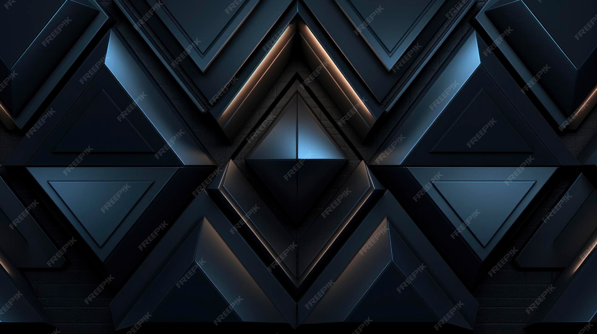 Premium Photo Futuristic High Tech Dark Background With A Triangular Block Structure Wall